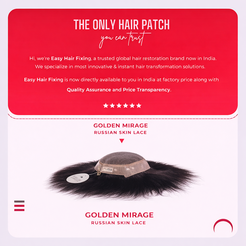 Golden Mirage Russian Skin Lace Hair Patch – EASY HAIR FIXING – Easy ...